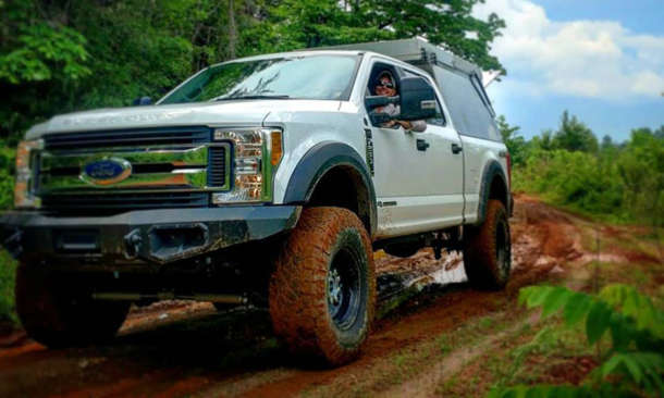 Overland Ford F250 STX with an AT Habitat Truck Camper
